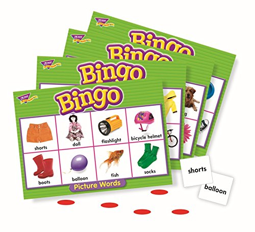 Trend Enterprises: Picture Words Bingo Game, Exciting Way for Everyone to Learn, Play 6 Different Ways, Perfect for Classrooms and at Home, 2 to 36 Players, for Ages 5 and Up