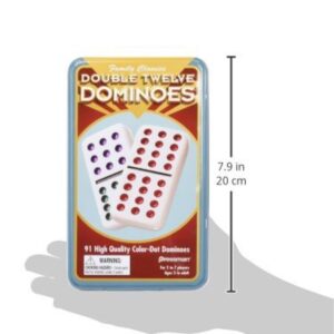 Pressman Double 12 Color Dot Dominos in A Tin, 5"