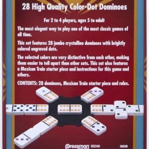 Pressman Double 6 Colored Dominoes, 5"