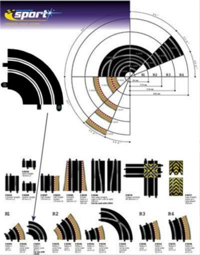 Scalextric C8201 Track Radius - 90 Degrees Hairpin Curve