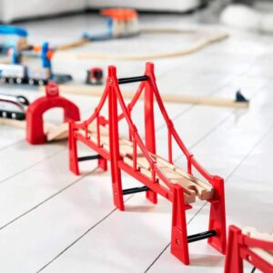 BRIO World - 33683 Double Suspension Bridge | Toy Train Set Accessory for Kids & Toddlers Age 3 and Up | Compatible with All BRIO Railway Sets | FSC Certified