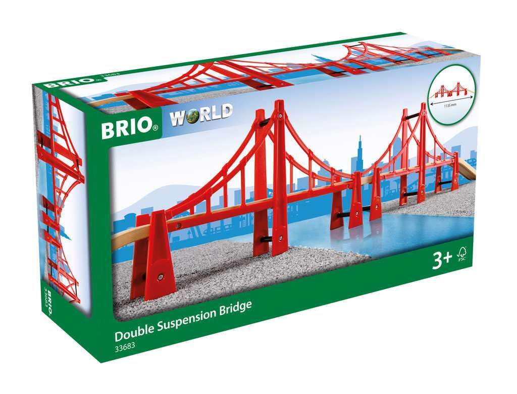 BRIO World - 33683 Double Suspension Bridge | Toy Train Set Accessory for Kids & Toddlers Age 3 and Up | Compatible with All BRIO Railway Sets | FSC Certified