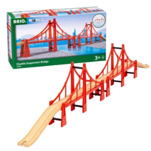 BRIO World - 33683 Double Suspension Bridge | Toy Train Set Accessory for Kids & Toddlers Age 3 and Up | Compatible with All BRIO Railway Sets | FSC Certified