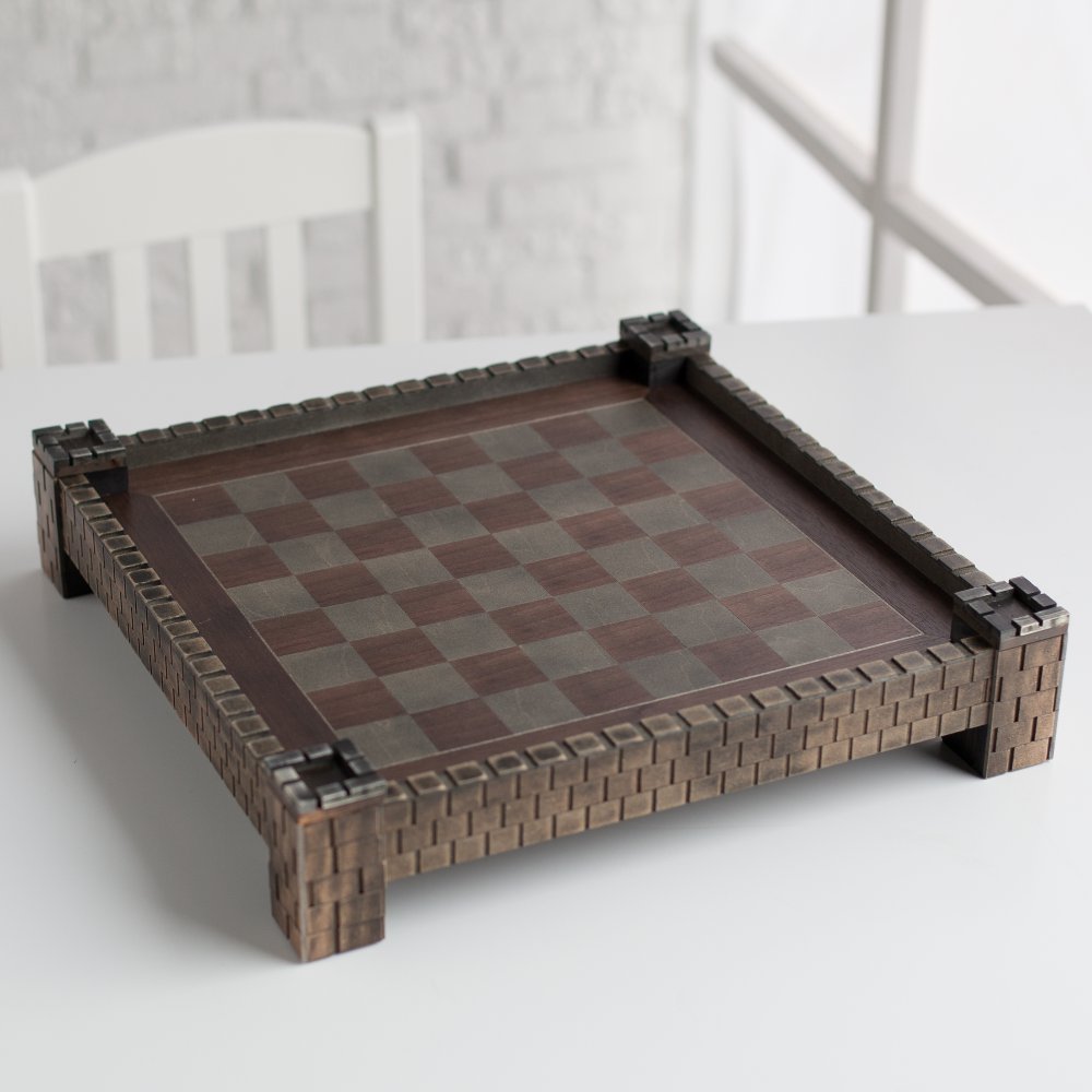 17.25" Fortress Chessboard with 1.5" Square, Tan & Brown