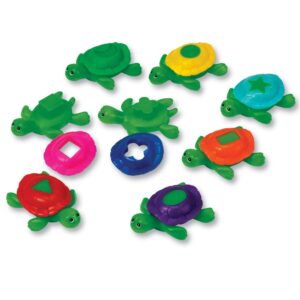 Learning Resources Shape Shell Turtles, Set of 8,Multi-color,5"