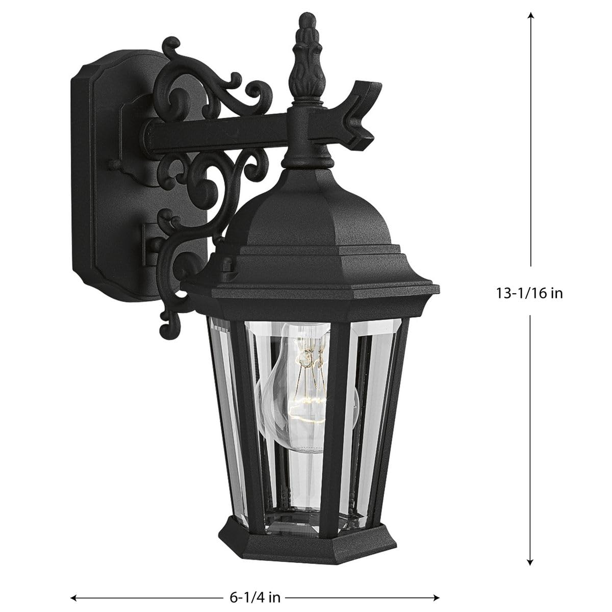 Progress Lighting P5682-31 Welbourne Outdoor, 6-1/2-Inch Width x 13-1/4-Inch Height, Black