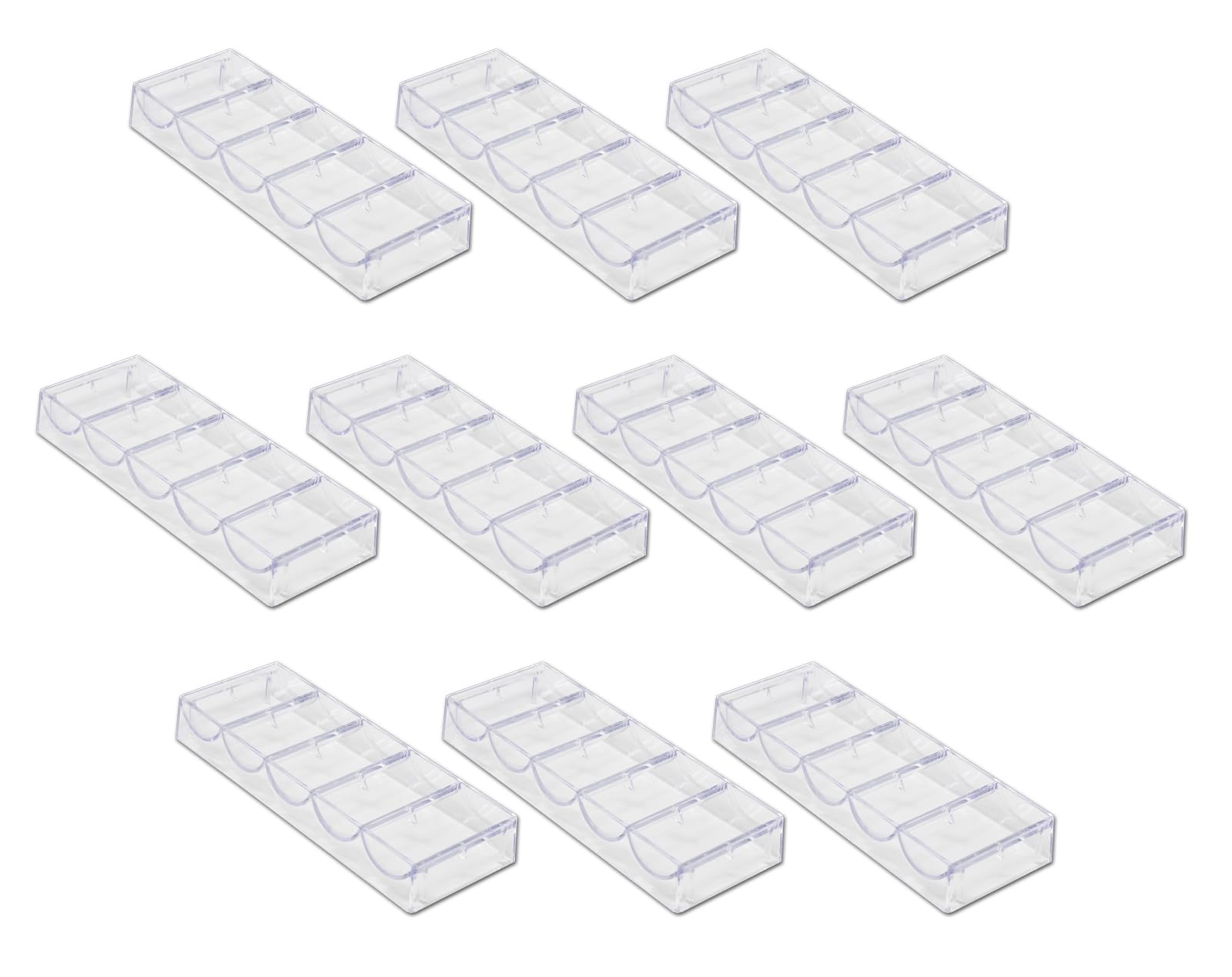 DA VINCI 10 Clear Acrylic Stackable Poker Chip Tray Racks