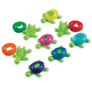 learning resources shape shell turtles, set of 8,multi-color,5"