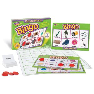 Trend Enterprises: Picture Words Bingo Game, Exciting Way for Everyone to Learn, Play 6 Different Ways, Perfect for Classrooms and at Home, 2 to 36 Players, for Ages 5 and Up