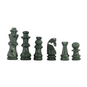 CHH Imports 16 Inch Black and Green Marble Chess Set