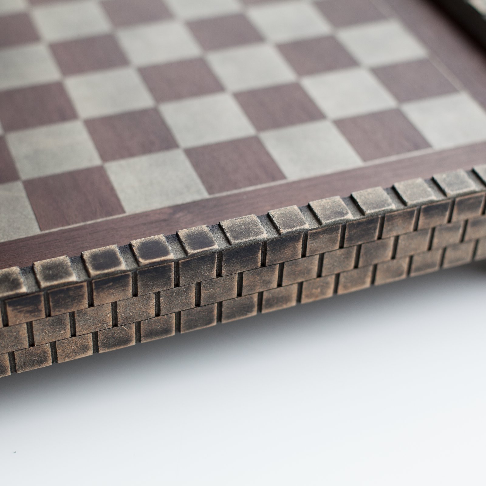 17.25" Fortress Chessboard with 1.5" Square, Tan & Brown