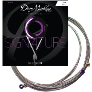 Dean Markley Electric Guitar Strings Nickel Steel Signature 6 String Set. Nickel Wound Guitar Strings Light Top/Heavy Bottom, Soft Electric Guitar Strings for a Superior Tone and Sustainability, 10-52, 2504 Light Top/Heavy Bottom Gauge