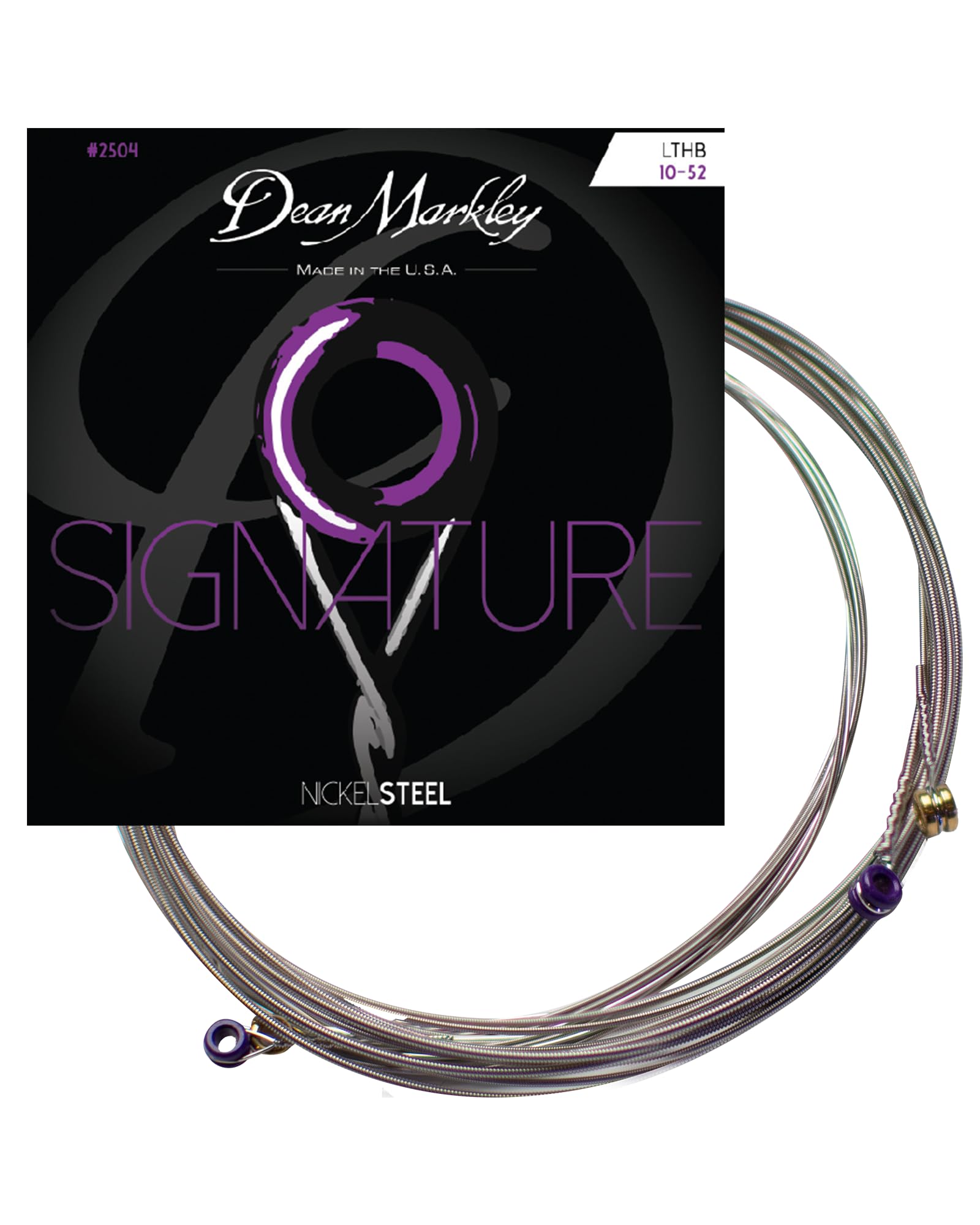 Dean Markley Electric Guitar Strings Nickel Steel Signature 6 String Set. Nickel Wound Guitar Strings Light Top/Heavy Bottom, Soft Electric Guitar Strings for a Superior Tone and Sustainability, 10-52, 2504 Light Top/Heavy Bottom Gauge