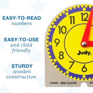 Carson Dellosa 12 Mini Judy Clocks Set, 4" x 4" Learning Clock for Kids Ages 4-8, Kids Analog Clock for Teaching Time, Teaching Time Activity Set for Schools, Homeschool and Daycare