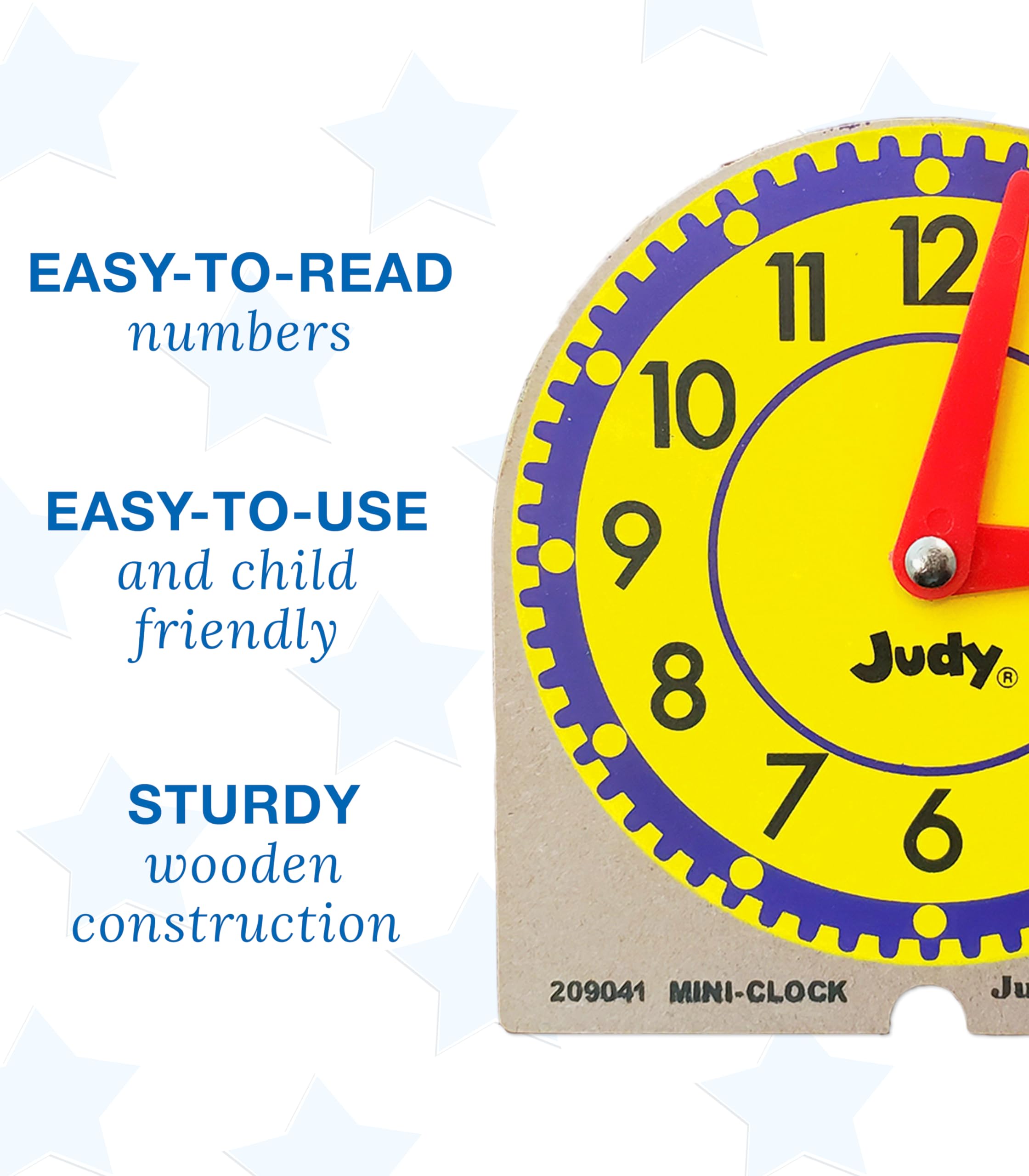 Carson Dellosa 12 Mini Judy Clocks Set, 4" x 4" Learning Clock for Kids Ages 4-8, Kids Analog Clock for Teaching Time, Teaching Time Activity Set for Schools, Homeschool and Daycare