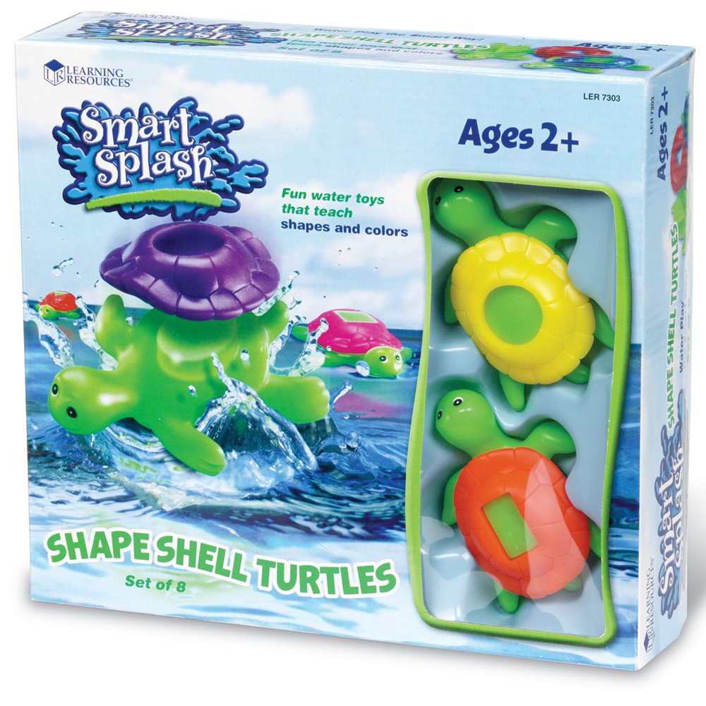 Learning Resources Shape Shell Turtles, Set of 8,Multi-color,5"