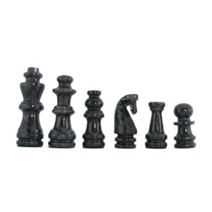 CHH Imports 16 Inch Black and Green Marble Chess Set