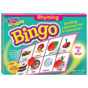 trend enterprises: rhyming bingo game, exciting way for everyone to learn, play 6 different ways, perfect for classrooms and at home, 2 to 36 players, for ages 4 and up