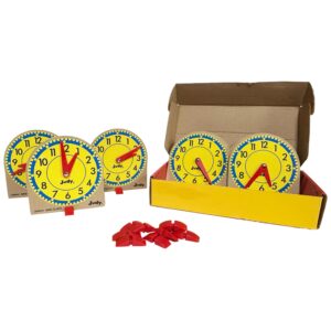 Carson Dellosa 12 Mini Judy Clocks Set, 4" x 4" Learning Clock for Kids Ages 4-8, Kids Analog Clock for Teaching Time, Teaching Time Activity Set for Schools, Homeschool and Daycare