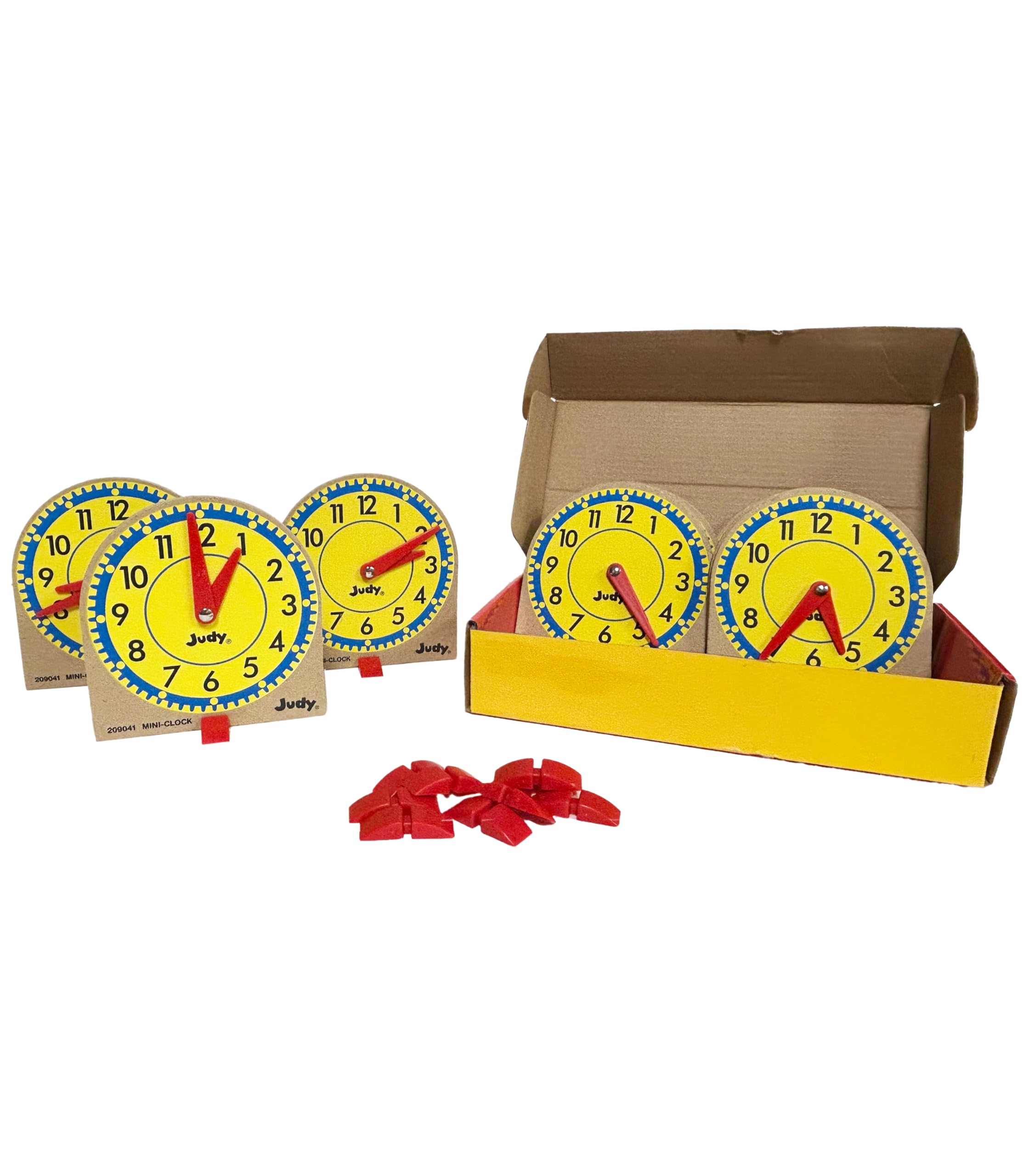 Carson Dellosa 12 Mini Judy Clocks Set, 4" x 4" Learning Clock for Kids Ages 4-8, Kids Analog Clock for Teaching Time, Teaching Time Activity Set for Schools, Homeschool and Daycare