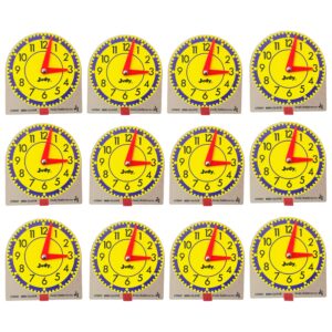 Carson Dellosa 12 Mini Judy Clocks Set, 4" x 4" Learning Clock for Kids Ages 4-8, Kids Analog Clock for Teaching Time, Teaching Time Activity Set for Schools, Homeschool and Daycare