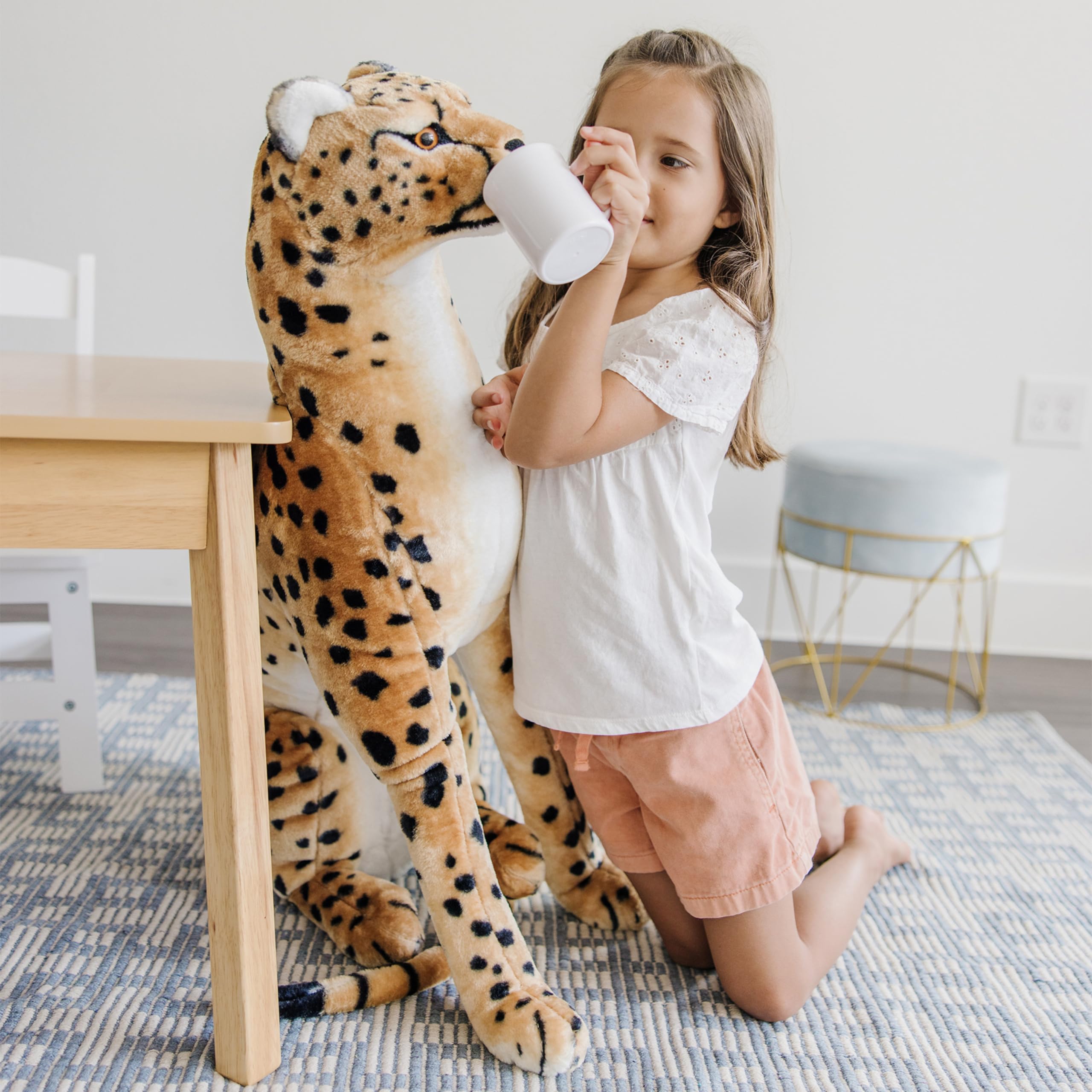 Melissa & Doug Giant Cheetah - Lifelike Stuffed Animal (Stands Nearly 3 Feet Tall)