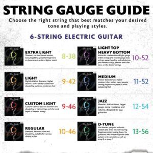 Dean Markley Electric Guitar Strings Nickel Steel Signature 6 String Set. Nickel Wound Guitar Strings Light Top/Heavy Bottom, Soft Electric Guitar Strings for a Superior Tone and Sustainability, 10-52, 2504 Light Top/Heavy Bottom Gauge