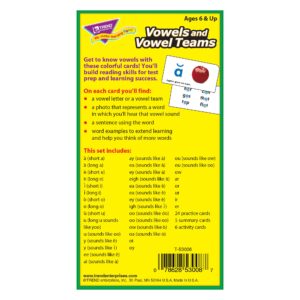 Trend Enterprises: Vowels and Vowel Teams Skill Drill Flash Cards, Sound-It-Out Hints, Photo & Sentence Cues, Great for Skill Building and Test Prep, 72 Cards Included, Ages 6 and Up