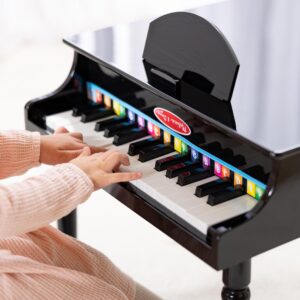 Melissa & Doug Learn-To-Play Classic Grand Piano With 30 Keys, Color-Coded Songbook, and Non-Tip Bench 23.5" x 22.2" x 10"