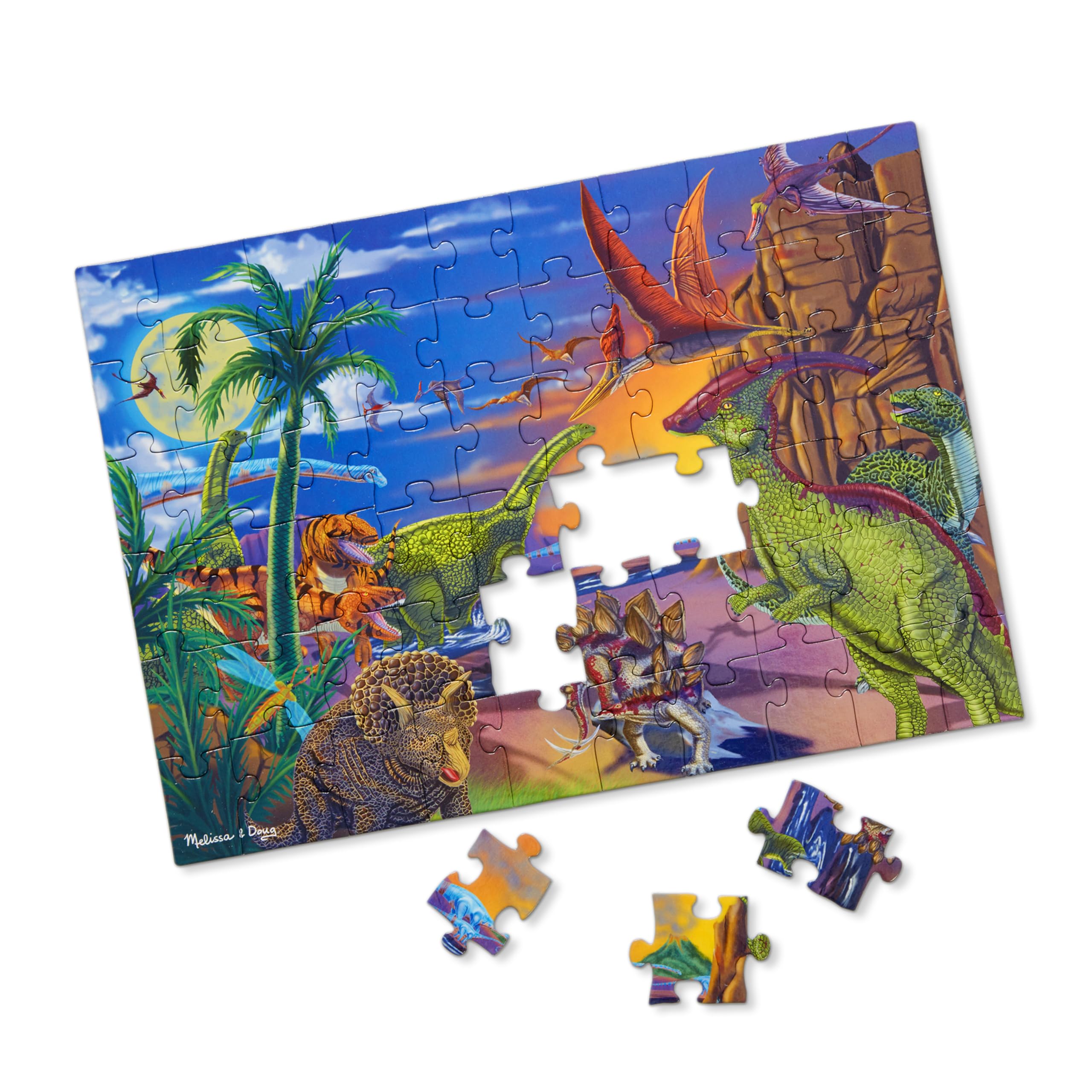 Melissa & Doug Land of Dinosaurs Jigsaw Puzzle (60 pcs) - FSC-Certified Materials