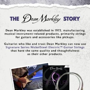 Dean Markley Electric Guitar Strings Nickel Steel Signature 6 String Set. Nickel Wound Guitar Strings Light Top/Heavy Bottom, Soft Electric Guitar Strings for a Superior Tone and Sustainability, 10-52, 2504 Light Top/Heavy Bottom Gauge