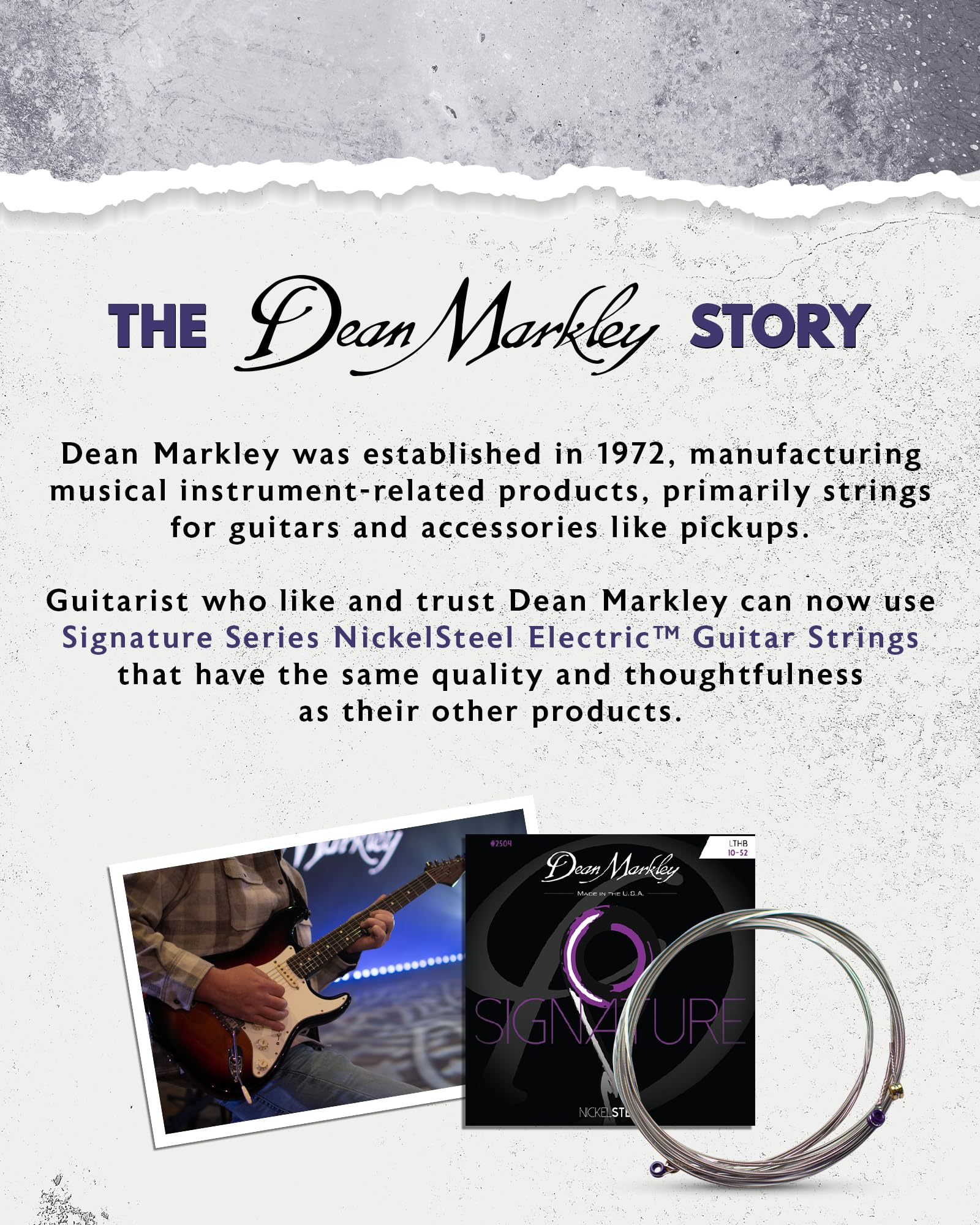 Dean Markley Electric Guitar Strings Nickel Steel Signature 6 String Set. Nickel Wound Guitar Strings Light Top/Heavy Bottom, Soft Electric Guitar Strings for a Superior Tone and Sustainability, 10-52, 2504 Light Top/Heavy Bottom Gauge