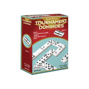 Family Classics Tournament Dominoes - Double Six Crystalline Tiles in Storage Case by Pressman , 5"