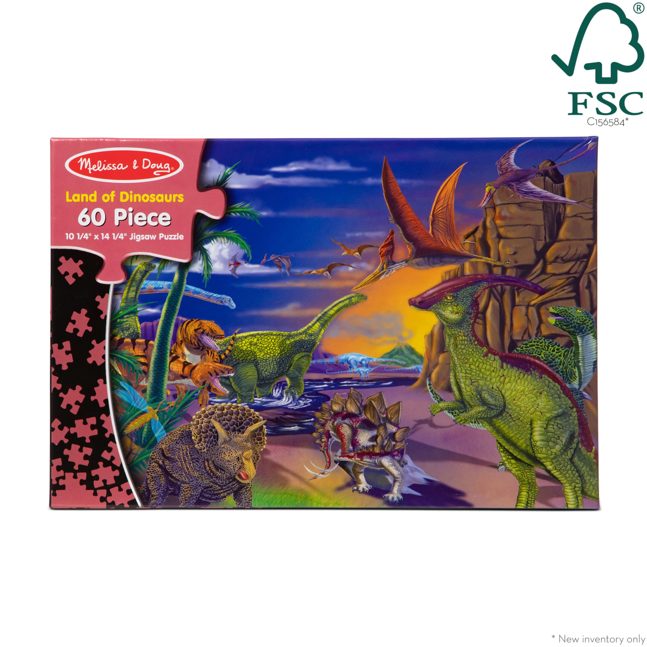 Melissa & Doug Land of Dinosaurs Jigsaw Puzzle (60 pcs) - FSC-Certified Materials