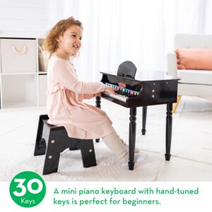 Melissa & Doug Learn-To-Play Classic Grand Piano With 30 Keys, Color-Coded Songbook, and Non-Tip Bench 23.5" x 22.2" x 10"