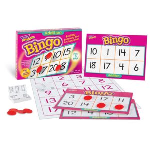 Trend Enterprises: Addition Bingo Game, Exciting Way for Everyone to Learn, Play 6 Different Ways, Great for Classrooms and at Home, 2 to 36 Players, for Ages 6 and Up