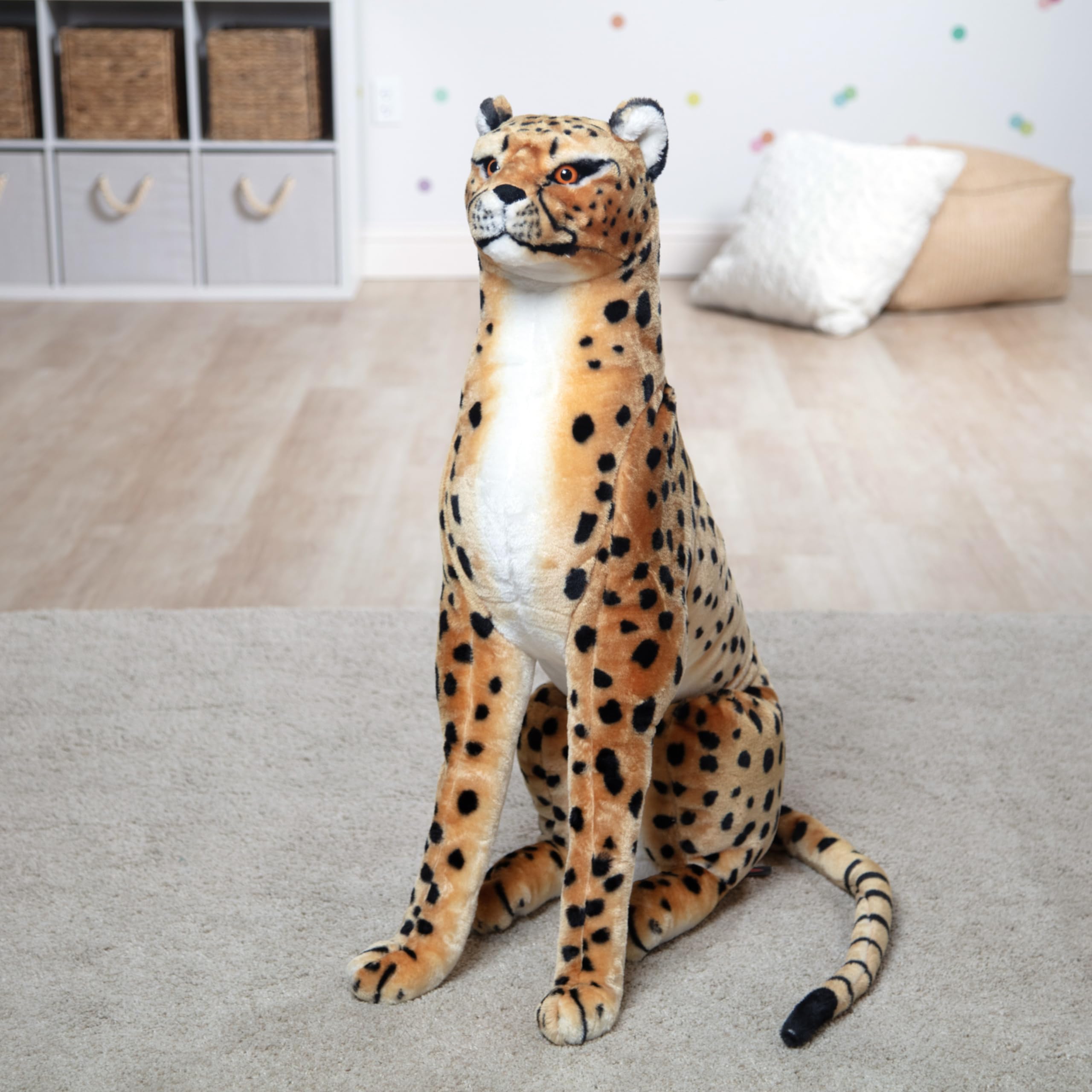 Melissa & Doug Giant Cheetah - Lifelike Stuffed Animal (Stands Nearly 3 Feet Tall)