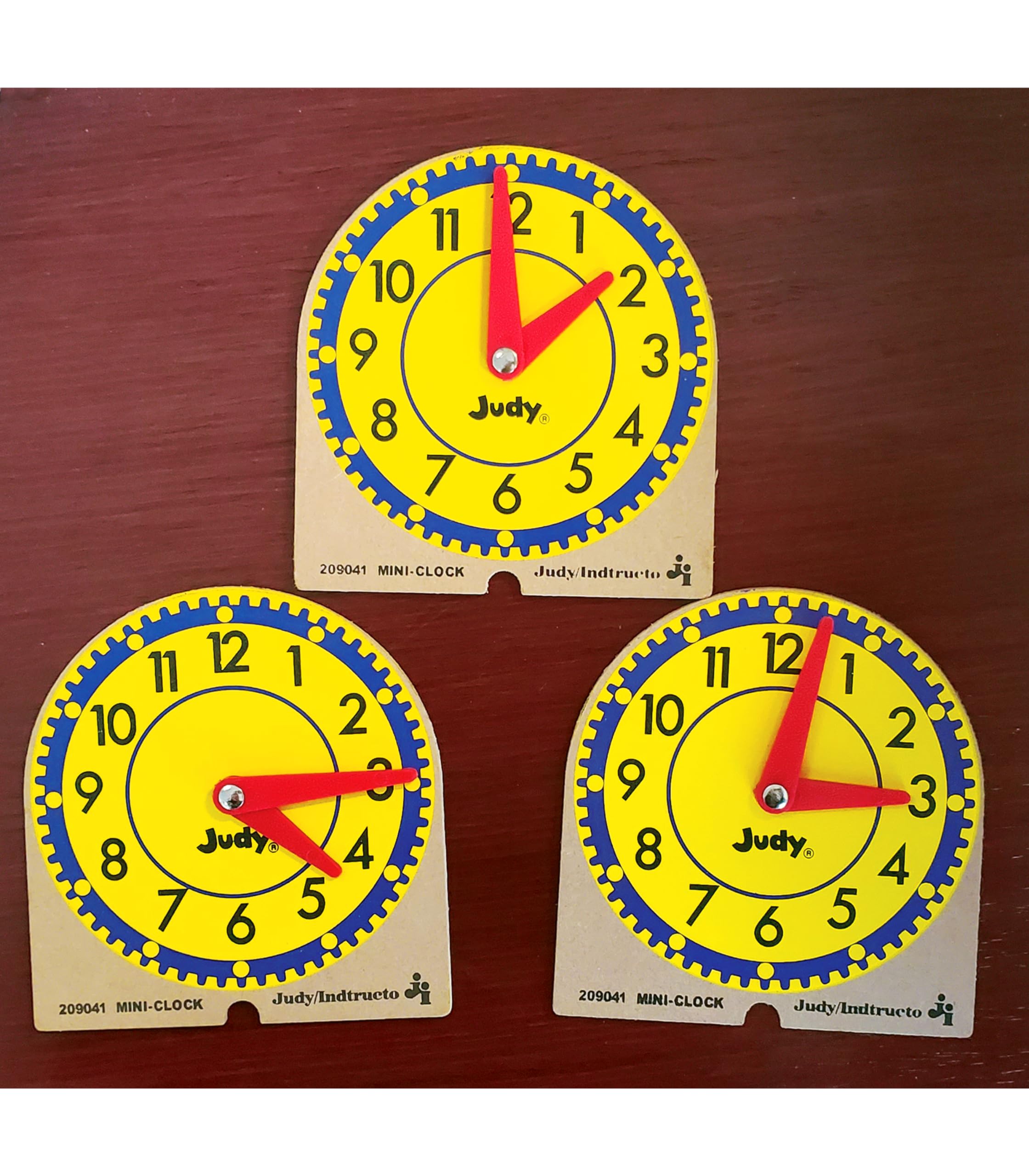 Carson Dellosa 12 Mini Judy Clocks Set, 4" x 4" Learning Clock for Kids Ages 4-8, Kids Analog Clock for Teaching Time, Teaching Time Activity Set for Schools, Homeschool and Daycare