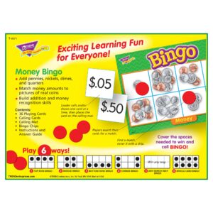 Trend Enterprises: Money Bingo Game, Exciting Way for Everyone to Learn, Play 6 Different Ways, Great for Classrooms and at Home, 3 to 36 Players, for Ages 5 and Up