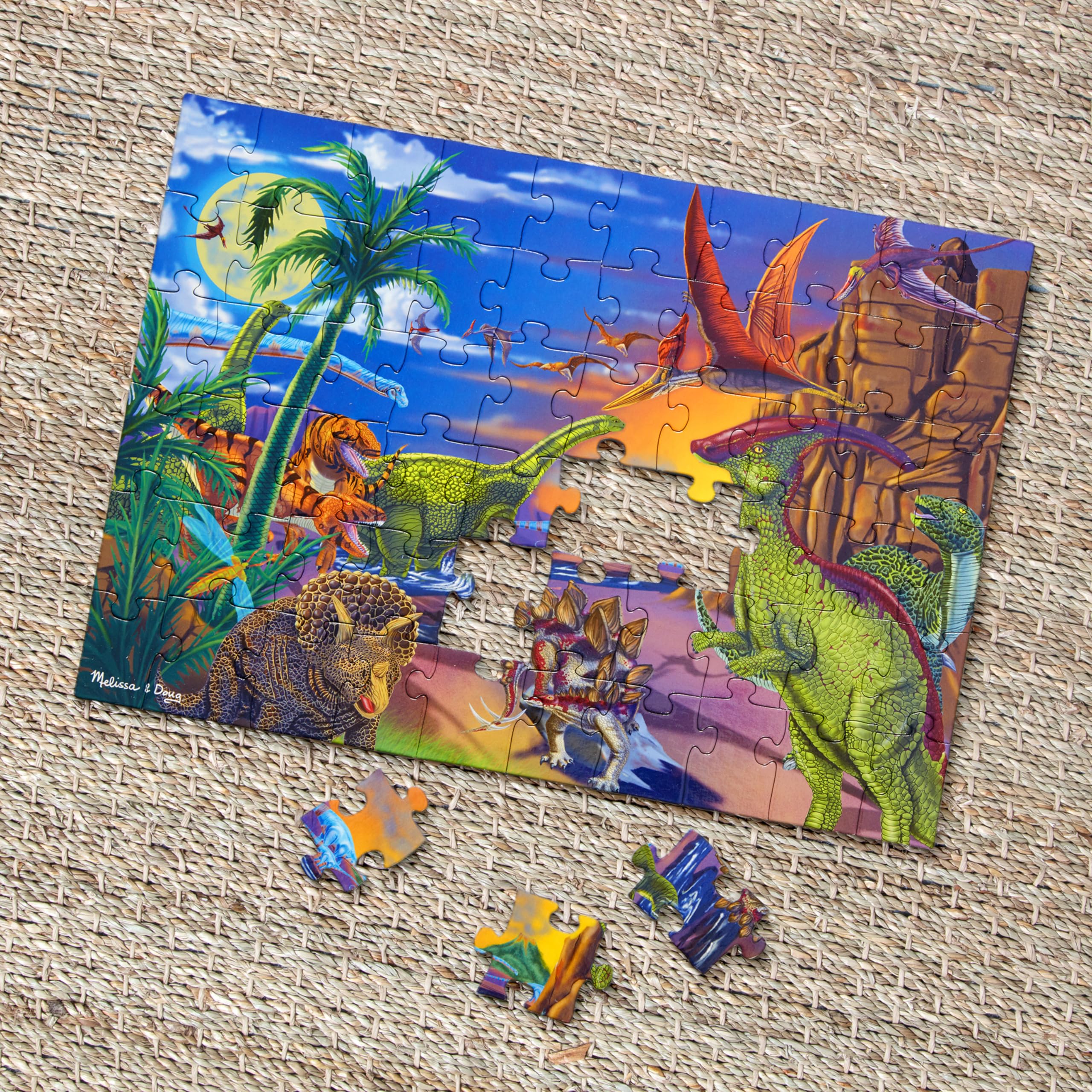 Melissa & Doug Land of Dinosaurs Jigsaw Puzzle (60 pcs) - FSC-Certified Materials