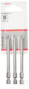 bosch 2607001581 extra hard screwdriver bit, pz 1, 89mm length, blue