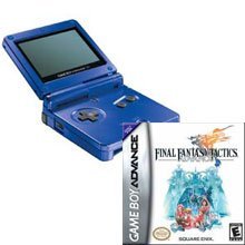 game boy advance sp cobalt blue and final fantasy tactics bundle