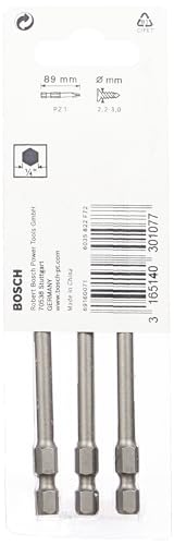 Bosch 2607001581 Extra Hard Screwdriver Bit, Pz 1, 89mm Length, Blue