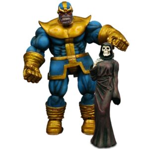 diamond select toys marvel select thanos action figure with removable infinity gauntlet and unarticulated death figure