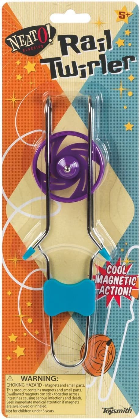 Neato! Classic Retro Magic Rail Twirler, Magnetic Gravity Defying Stunt Toy, Colors May Vary, For Boys & Girls Ages 5+