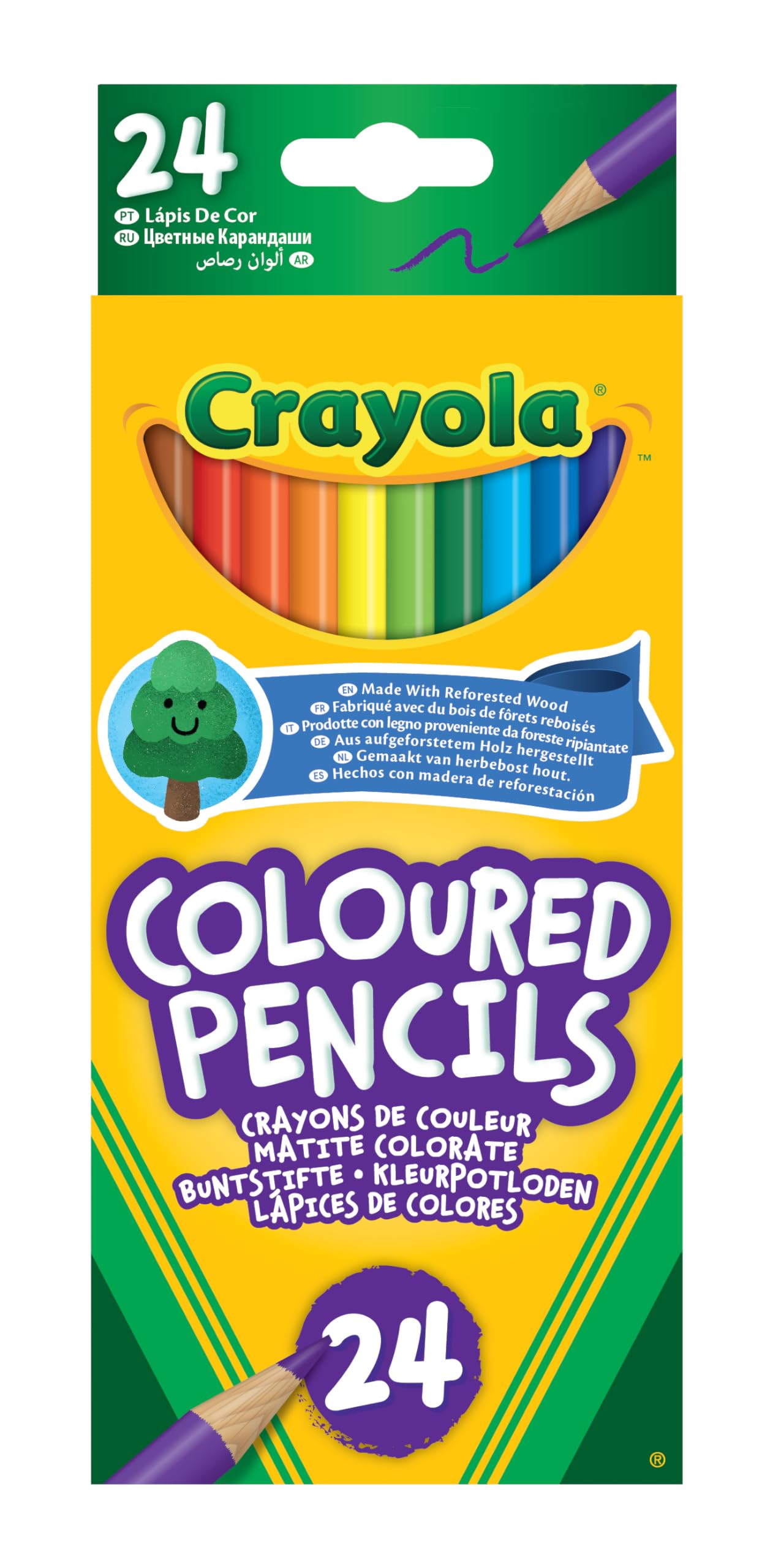 CRAYOLA Colouring Pencils - Assorted Colours (Pack of 24) | A Must-Have for All Kids Arts & Crafts Sets | Ideal for Kids Aged 3+