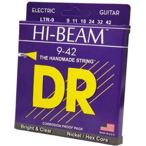 DR Strings Electric Guitar Strings, Hi-Beam, Hex Core 9-42