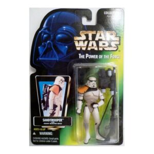 star wars a new hope power of the force potf2 collection 1 sandtrooper with heavy blaster action figure [hologram card]