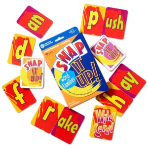 learning resources snap it up! phonics & reading card game, homeschool,reading game, 90 cards included, ages 6+