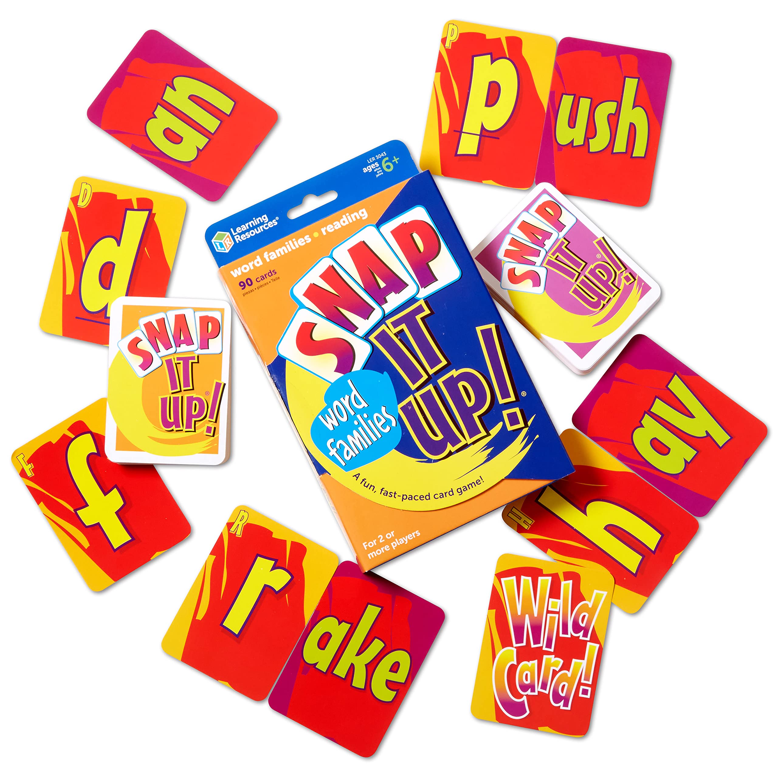 Learning Resources Snap It Up! Phonics & Reading Card Game, Homeschool,Reading Game, 90 Cards Included, Ages 6+